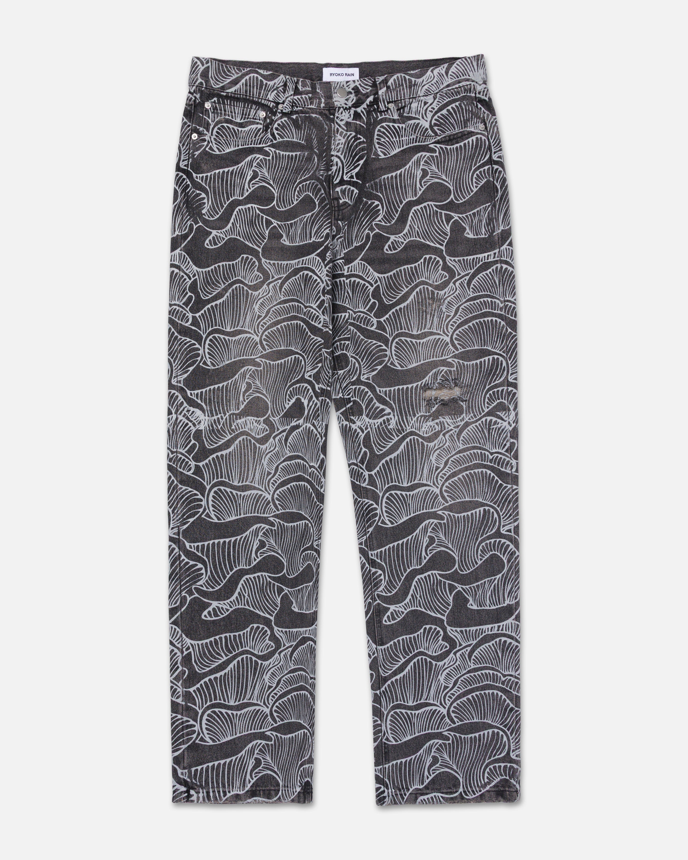 RR X LONG BEACH MUSHROOMS BLACK DENIM JEANS – Ryoko Rain